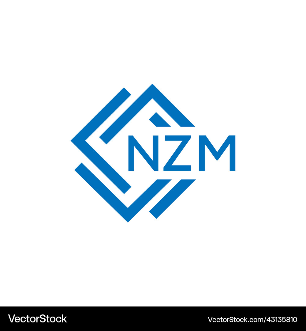 Nzm letter logo design on white background Vector Image