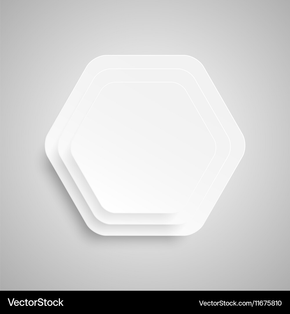 Paper banner design mockup hexagon Royalty Free Vector Image