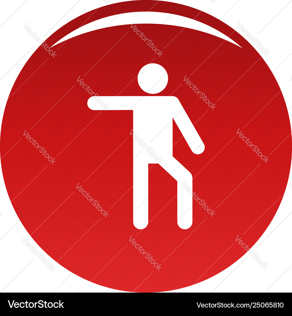 Stick figure stickman icon red Royalty Free Vector Image