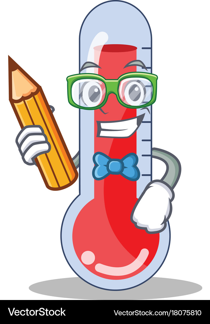 Student thermometer character cartoon collection Vector Image