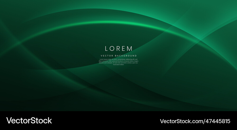 Abstract curved green shape on green background Vector Image