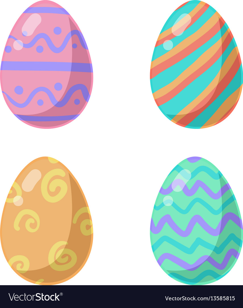 Colored easter eggs pattern with different style Vector Image