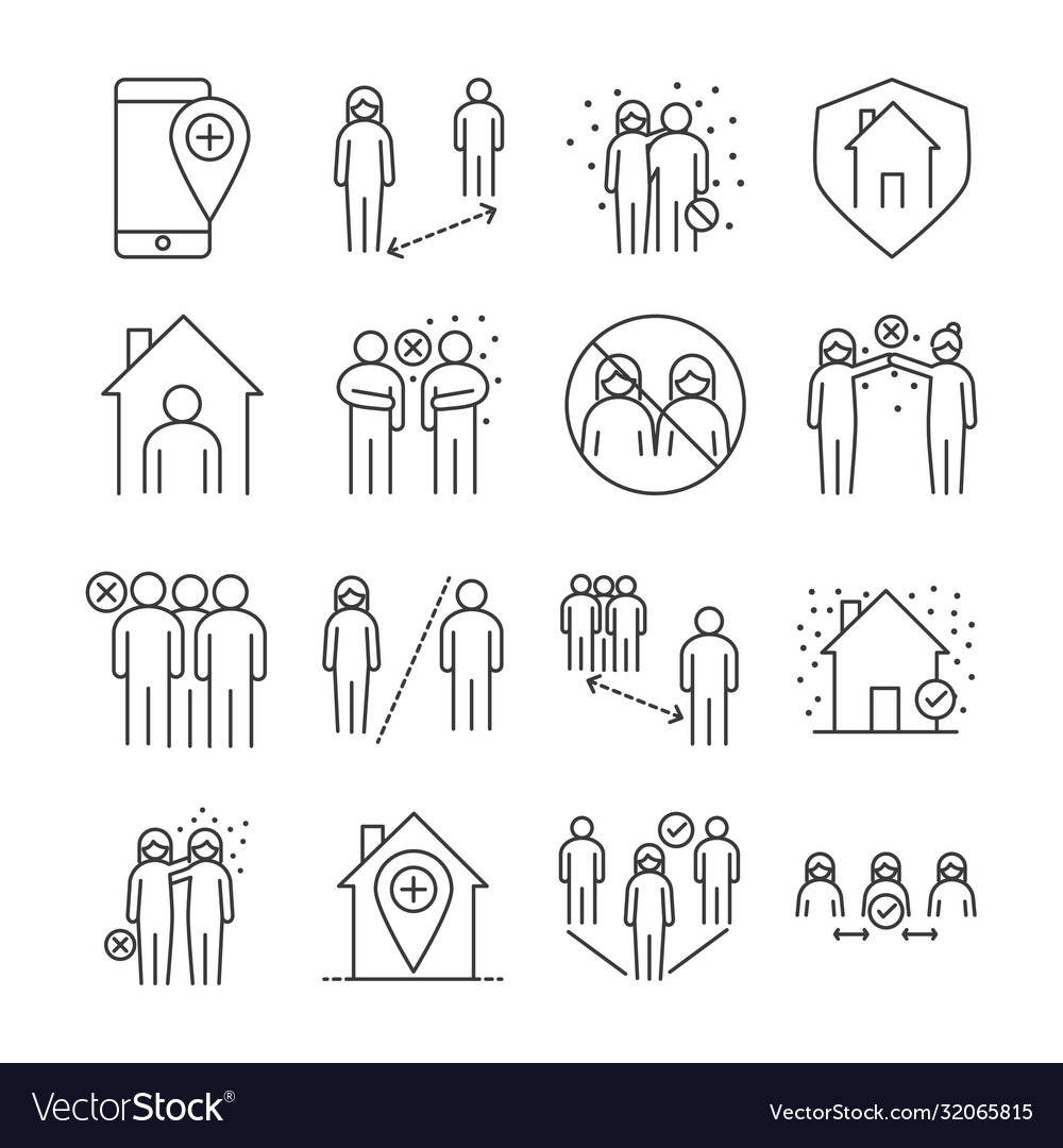 Covid19 19 coronavirus social distancing Vector Image