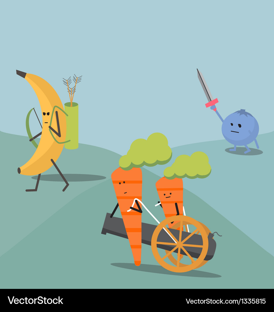 Food fight Royalty Free Vector Image - VectorStock