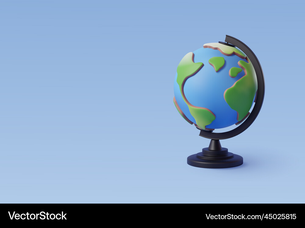 Geography earth globe on blue education Royalty Free Vector