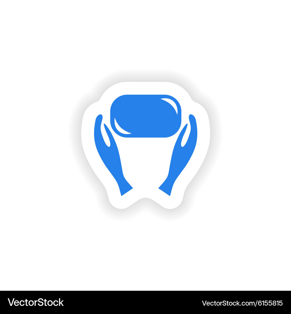 Icon sticker realistic design on paper hand Vector Image