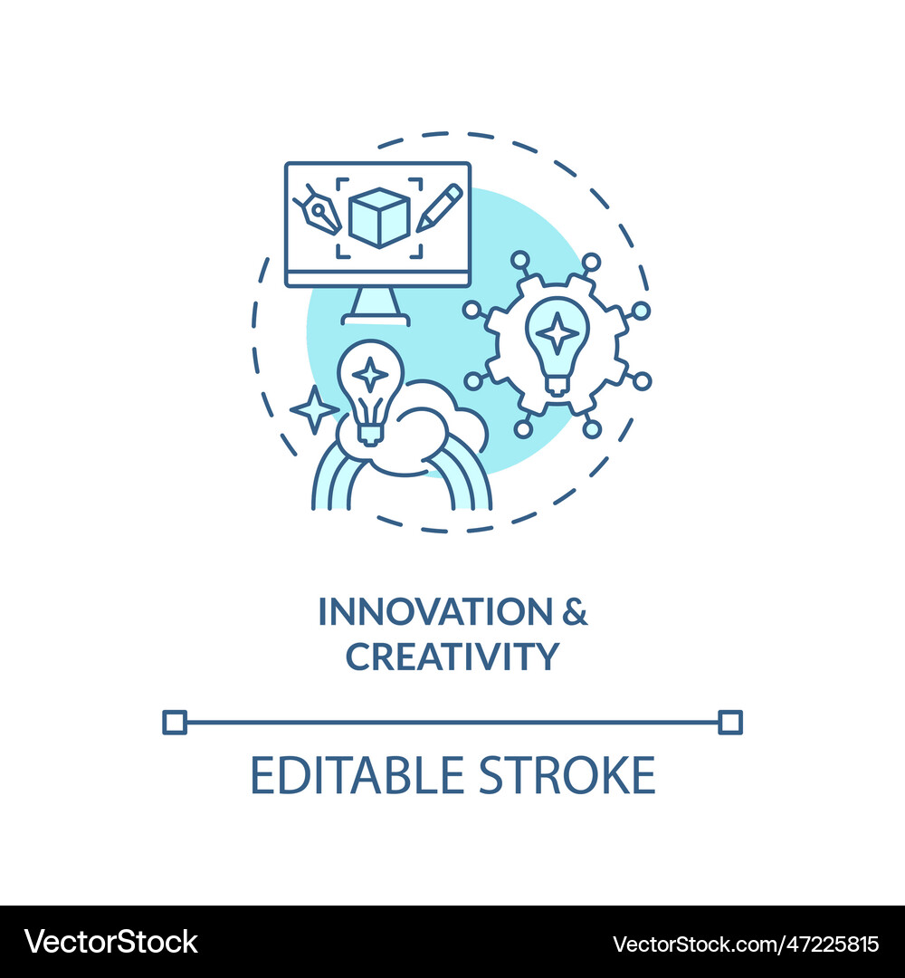 Innovation and creativity turquoise concept icon Vector Image