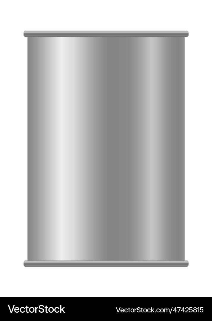 Metallic tin can for food front view Royalty Free Vector