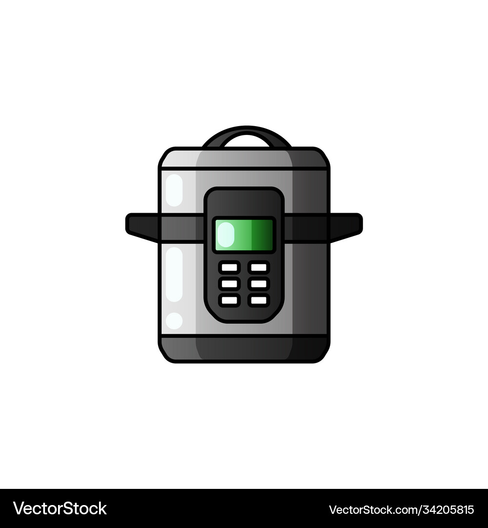 Multi cooker glyph icon slow crock pot Royalty Free Vector