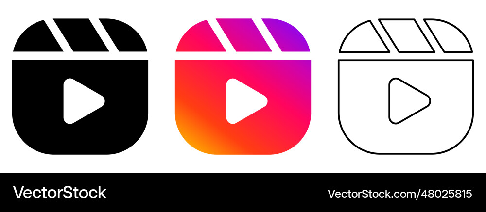 Popular instagram reels buttons Royalty Free Vector Image