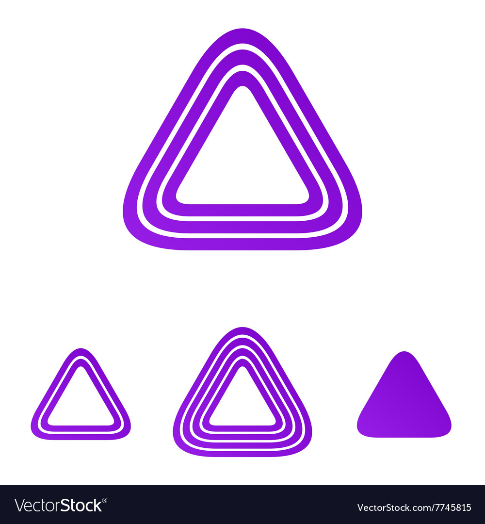 Purple line triangle logo design set Royalty Free Vector