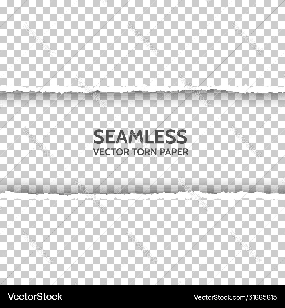 Seamless torn paper on transparent background Vector Image