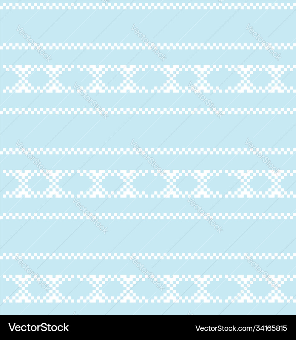 Sky blue christmas fair isle seamless pattern Vector Image