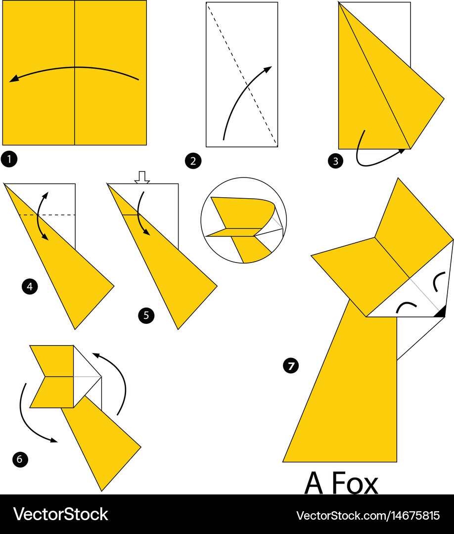 Step by instructions how to make origami Vector Image