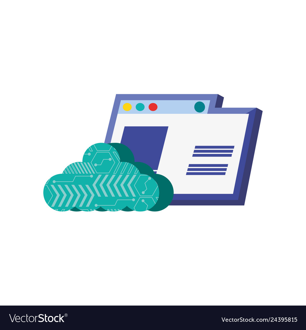 Template web page with cloud computing Royalty Free Vector