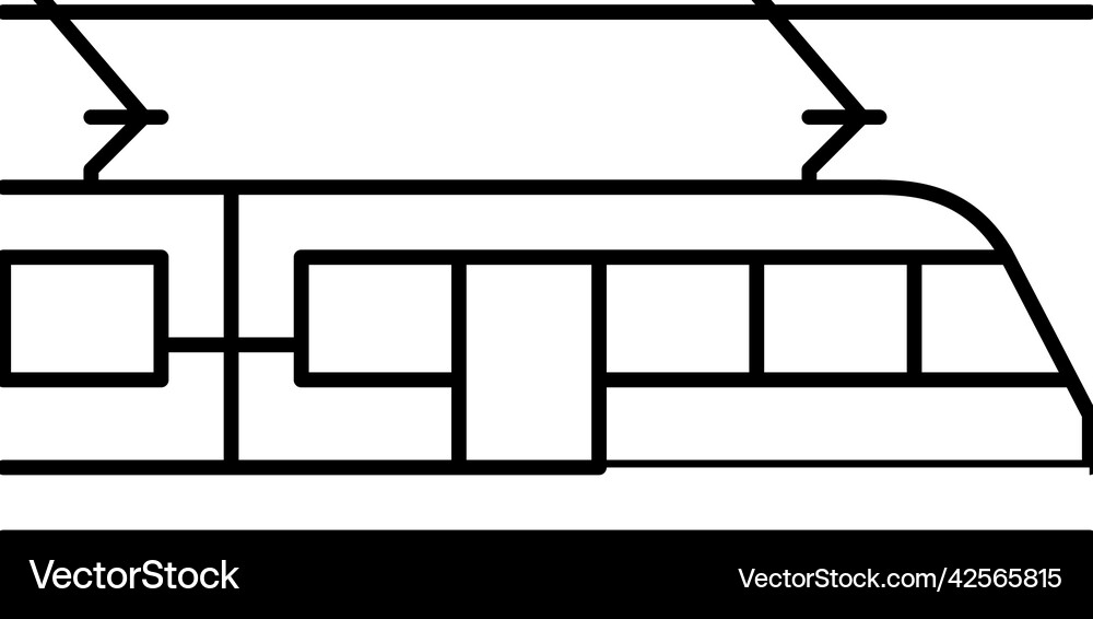 Tram transport line icon Royalty Free Vector Image