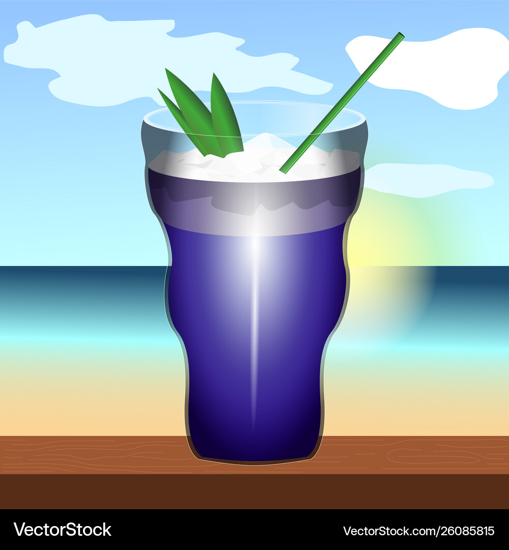 Tropical cocktail drink Royalty Free Vector Image