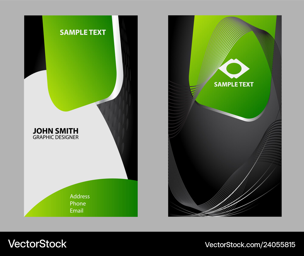 Vertical business card set Royalty Free Vector Image