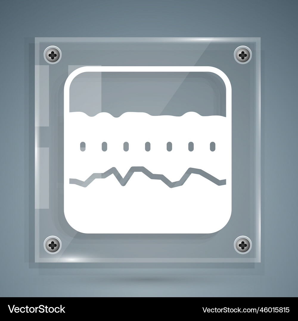 White soil ground layers icon isolated on grey Vector Image