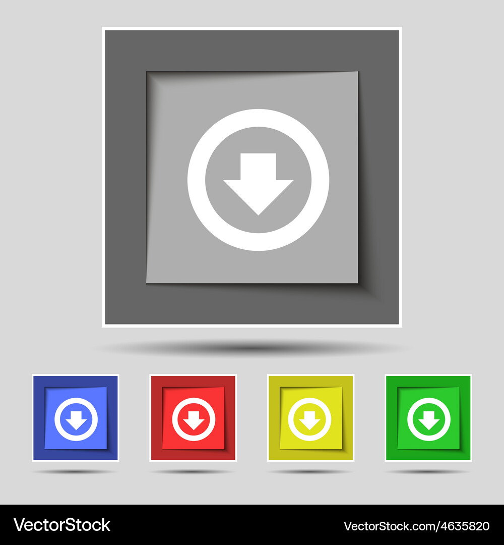Arrow down download load backup icon sign Vector Image