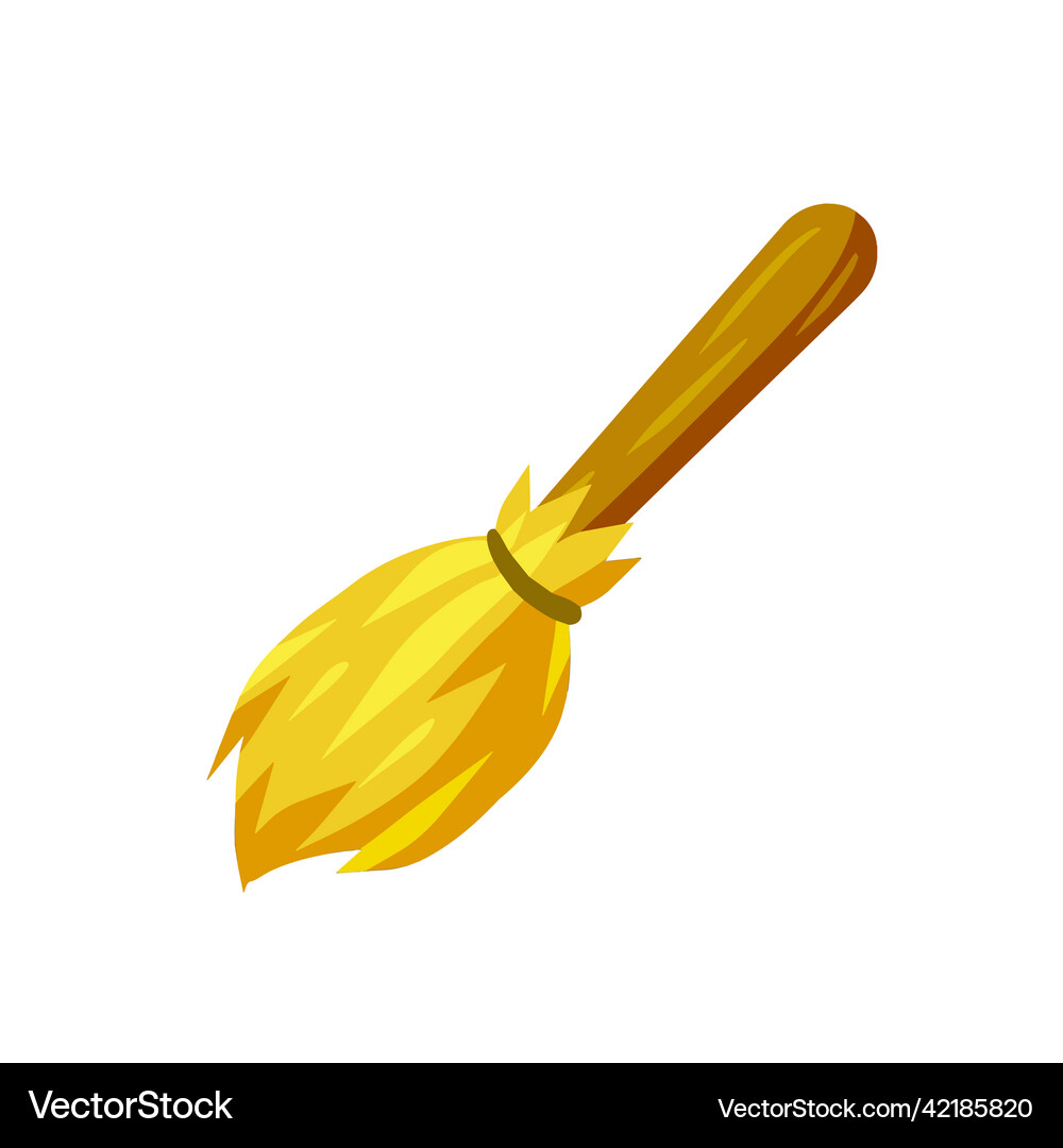 Broom drawing besom retro cleaning tool Royalty Free Vector