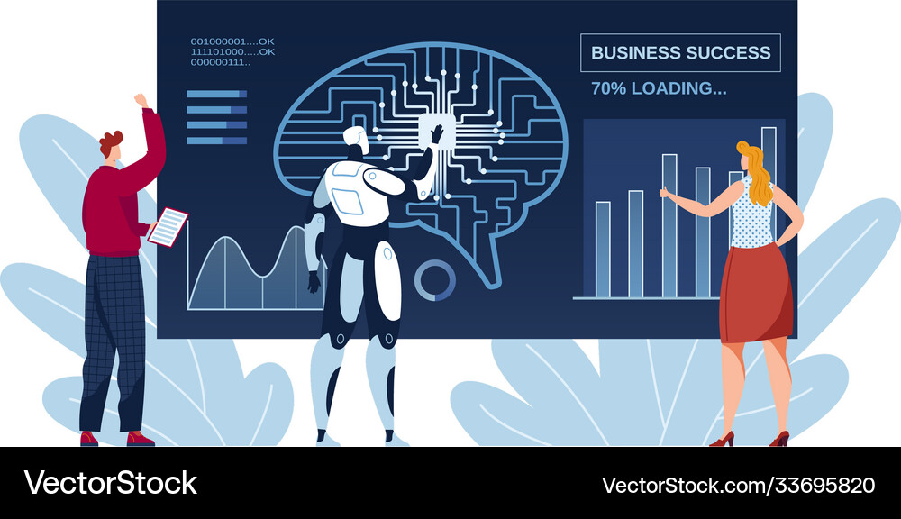 Business teamwork ai with people Royalty Free Vector Image