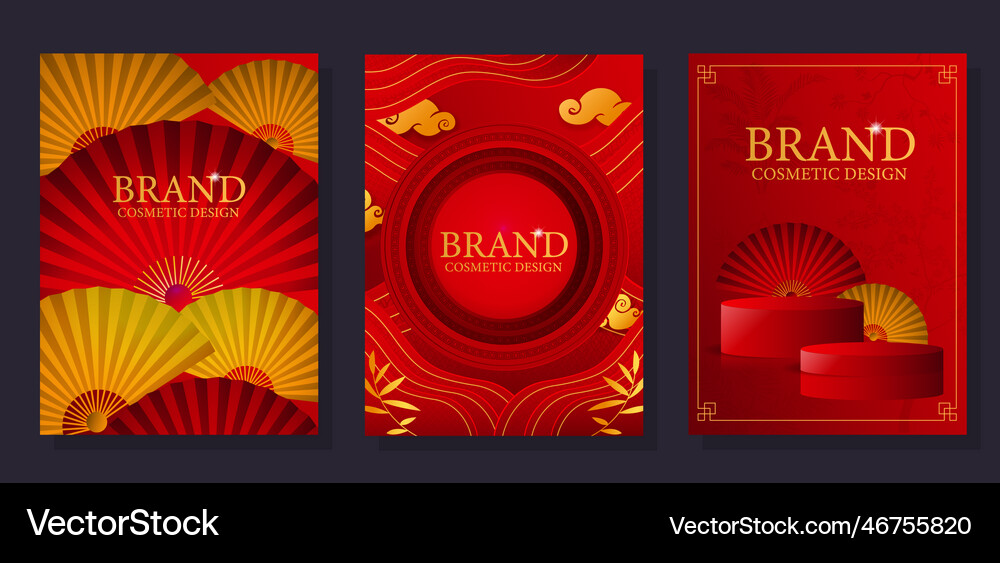 Chinese brand banners set Royalty Free Vector Image