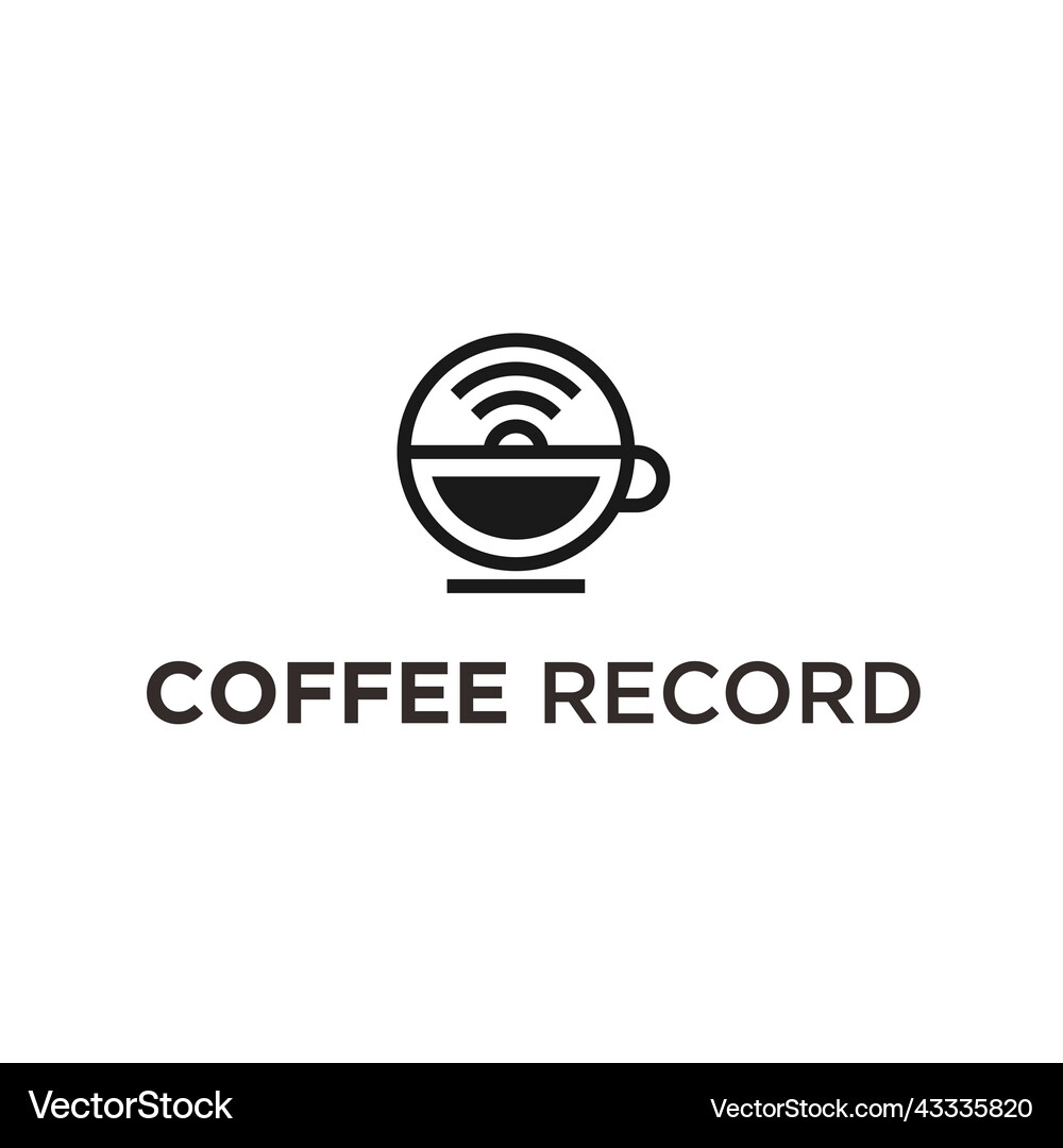 Coffee music recording logo design Royalty Free Vector Image