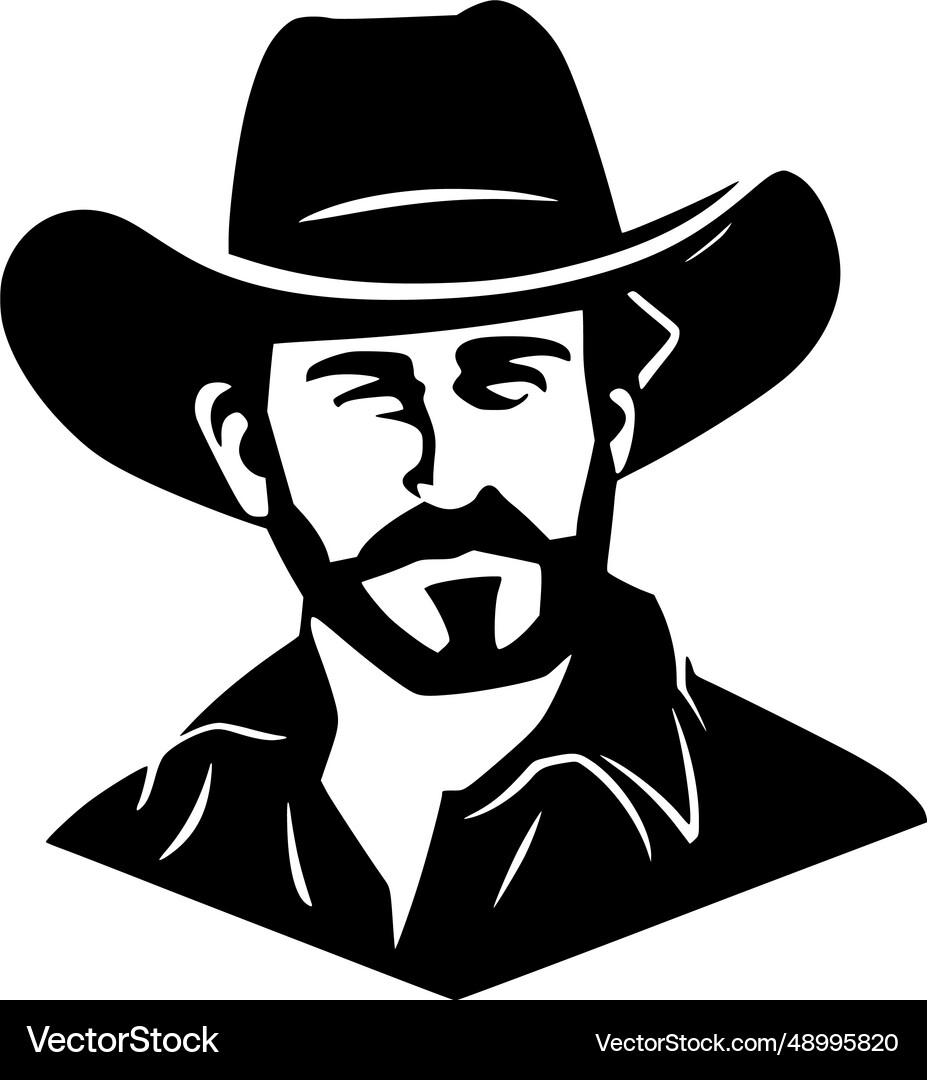 Cowboy - minimalist and flat logo Royalty Free Vector Image