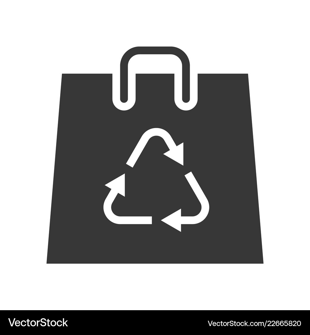 Green recycle bag icon save environmental concept Vector Image