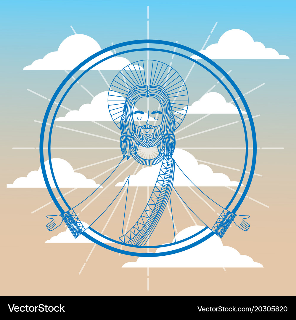 Jesus catholicism religion card Royalty Free Vector Image
