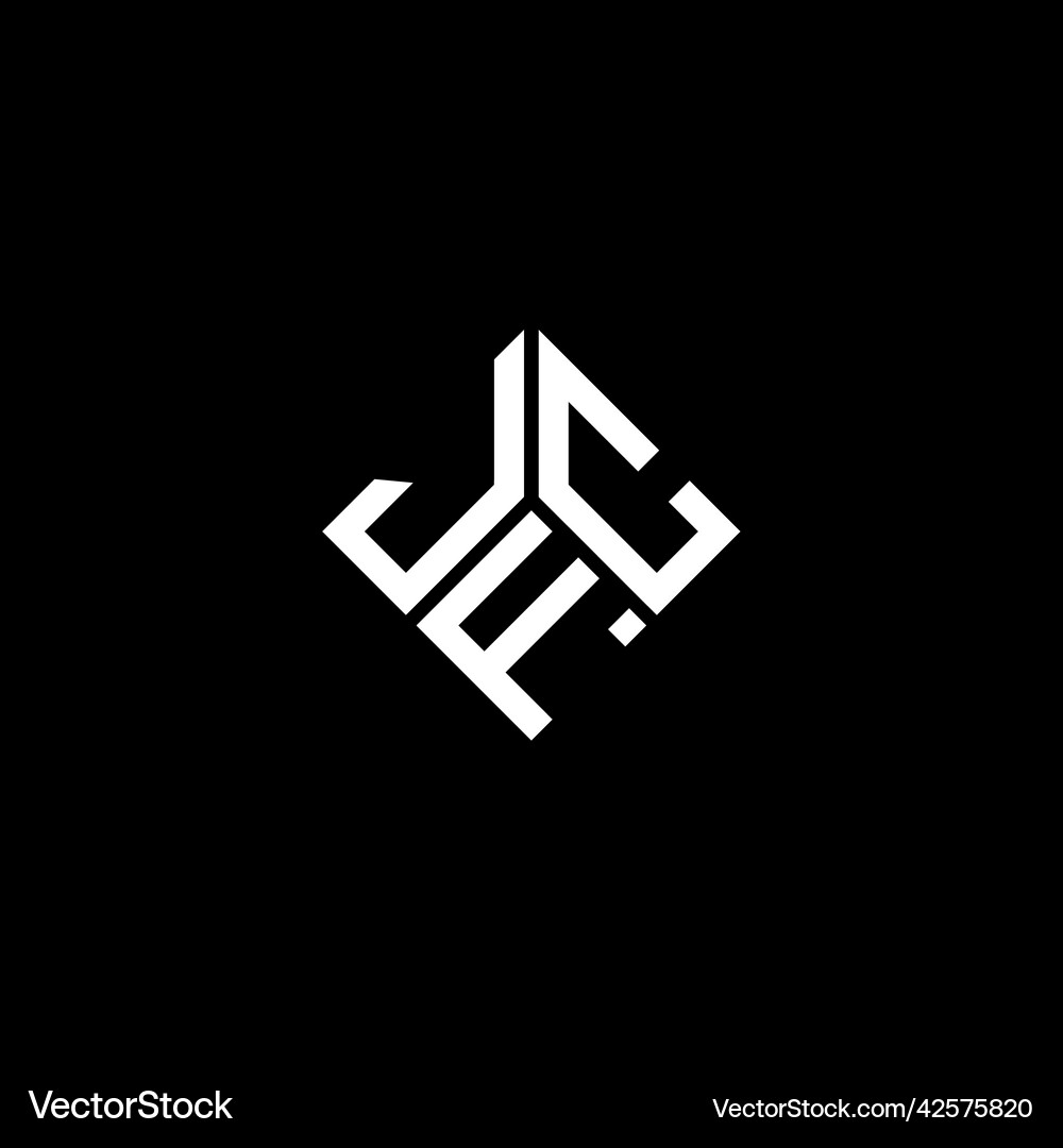 Jfc letter logo design on black background Vector Image