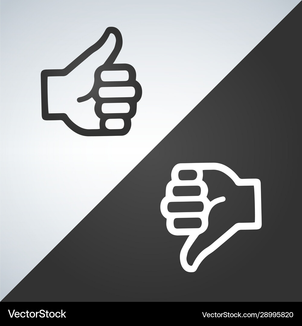 Like and dislike icon flat design isolated Vector Image