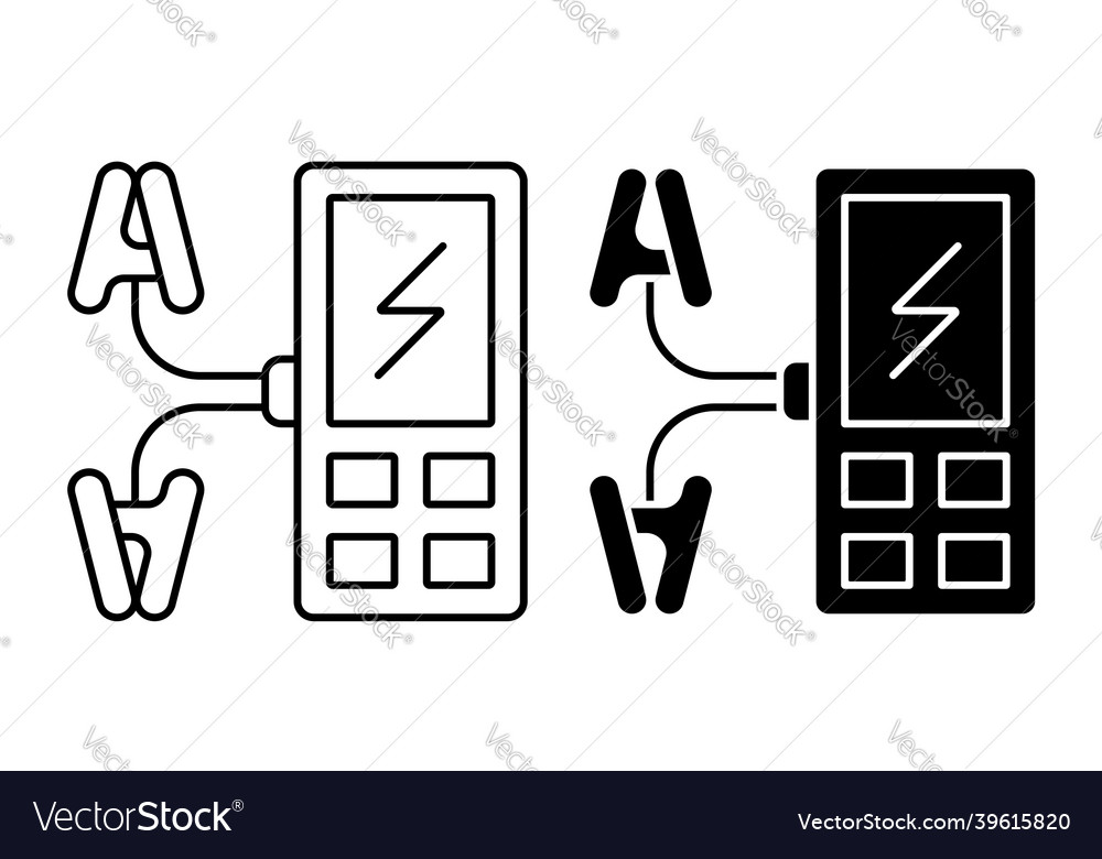 Liner icon digital multimeter device Royalty Free Vector Liner icon digital multimeter device Royalty Free Vector