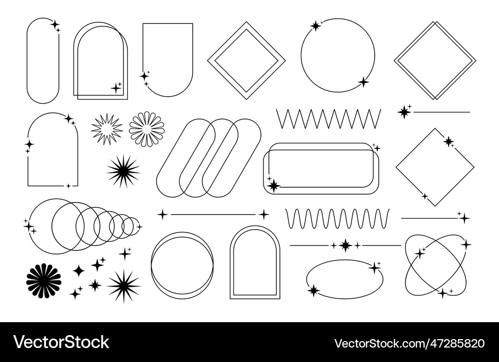 Modern minimalist aesthetic black thin line Vector Image