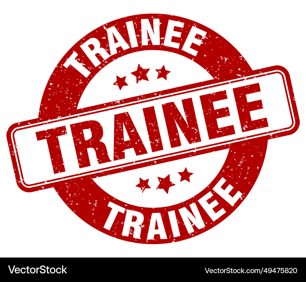 Trainee stamp label round grunge sign Royalty Free Vector