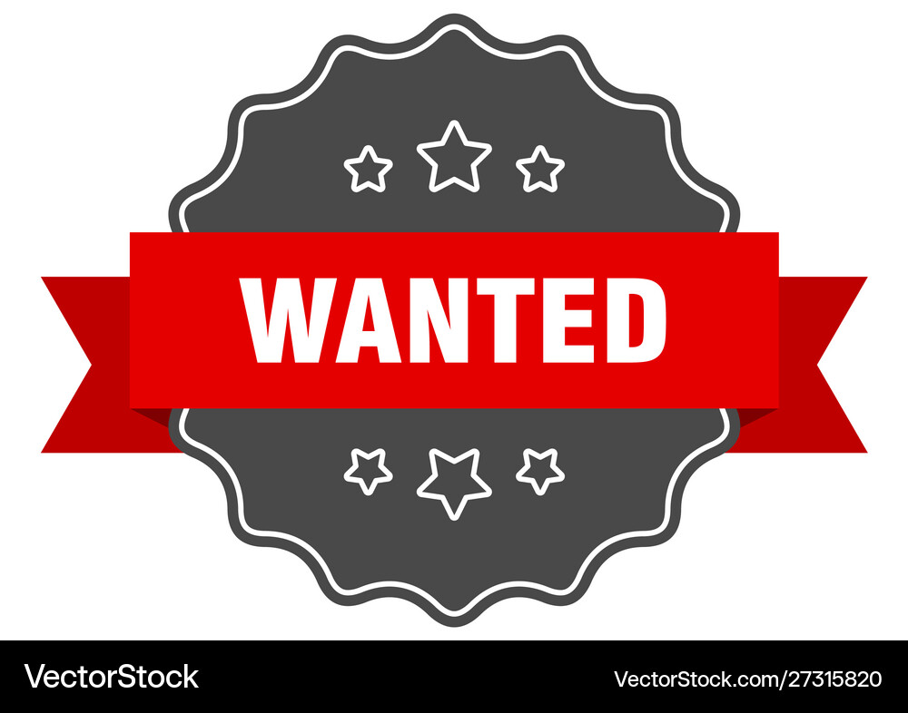 Wanted red label isolated seal Royalty Free Vector Image