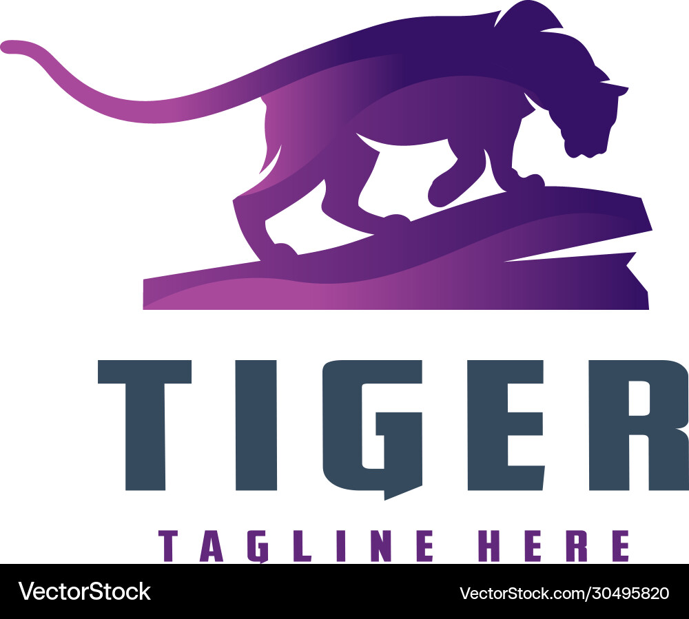 Wild tiger animal logo Royalty Free Vector Image