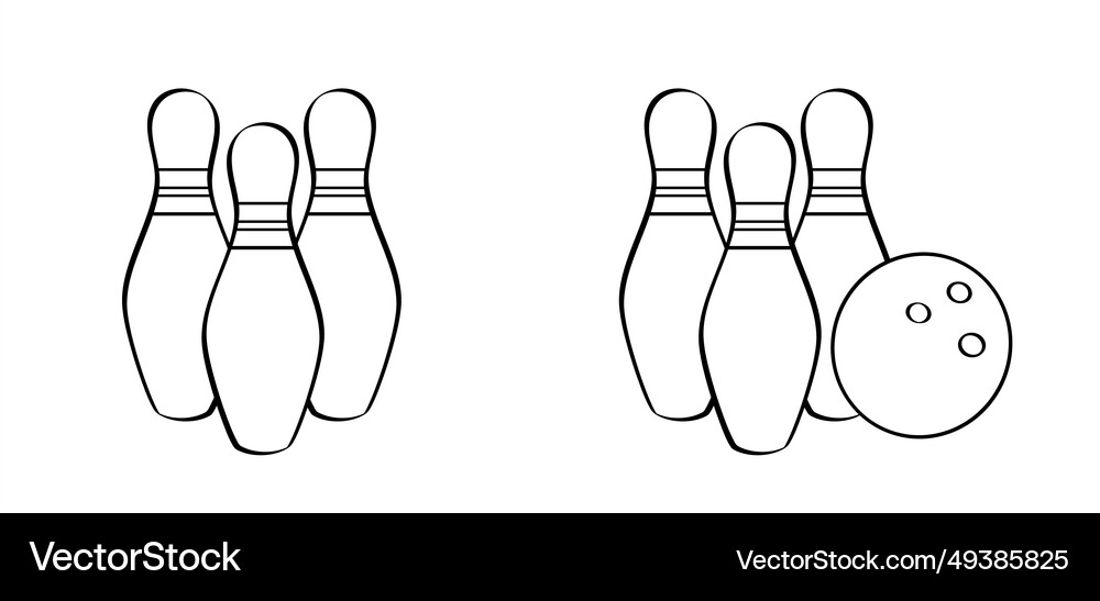 Bowling pin with stripes and ball kegling Vector Image