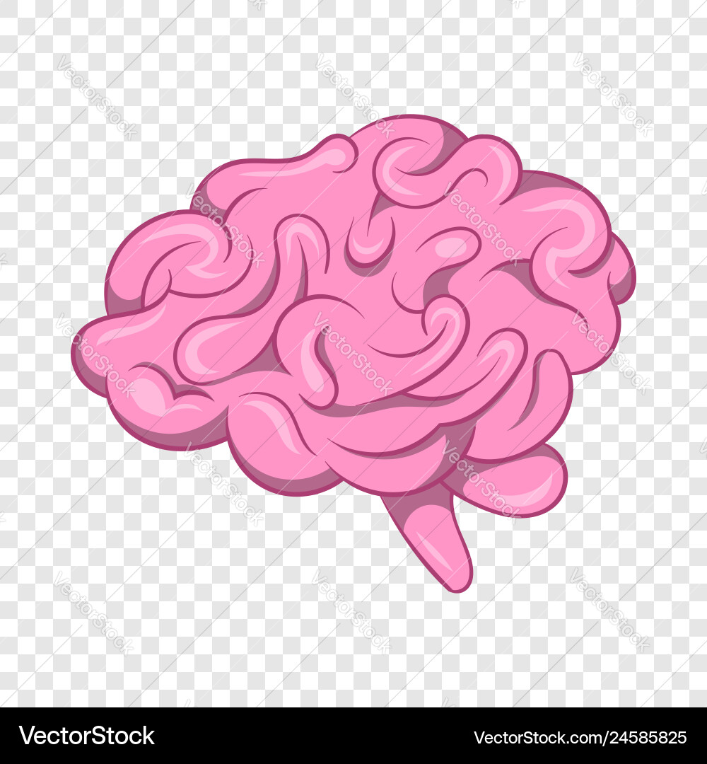 Brain icon cartoon style Royalty Free Vector Image