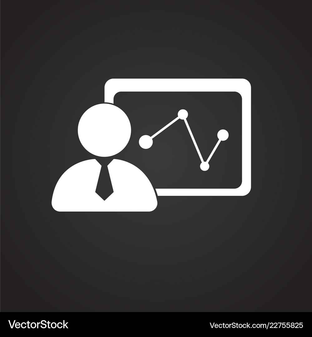 Businessman presentation on black background Vector Image