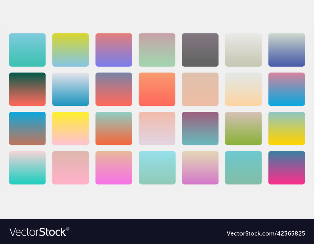 Colorful gradients in different color themes Vector Image