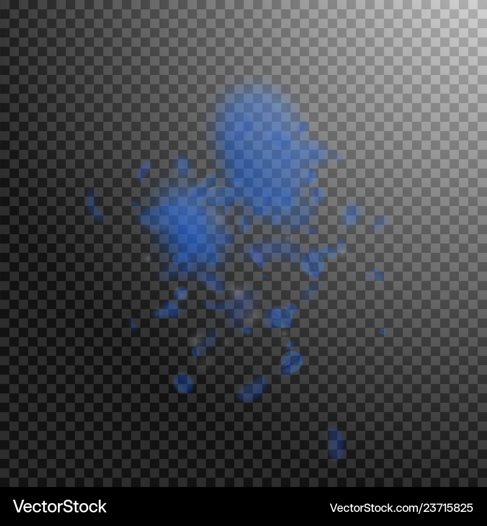 Dark blue flower petals falling down artistic rom Vector Image