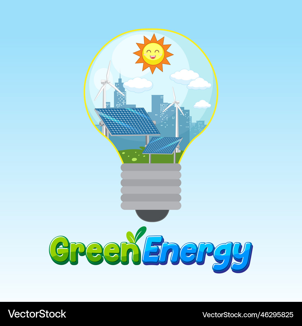 Green energy from natural resources concept Vector Image