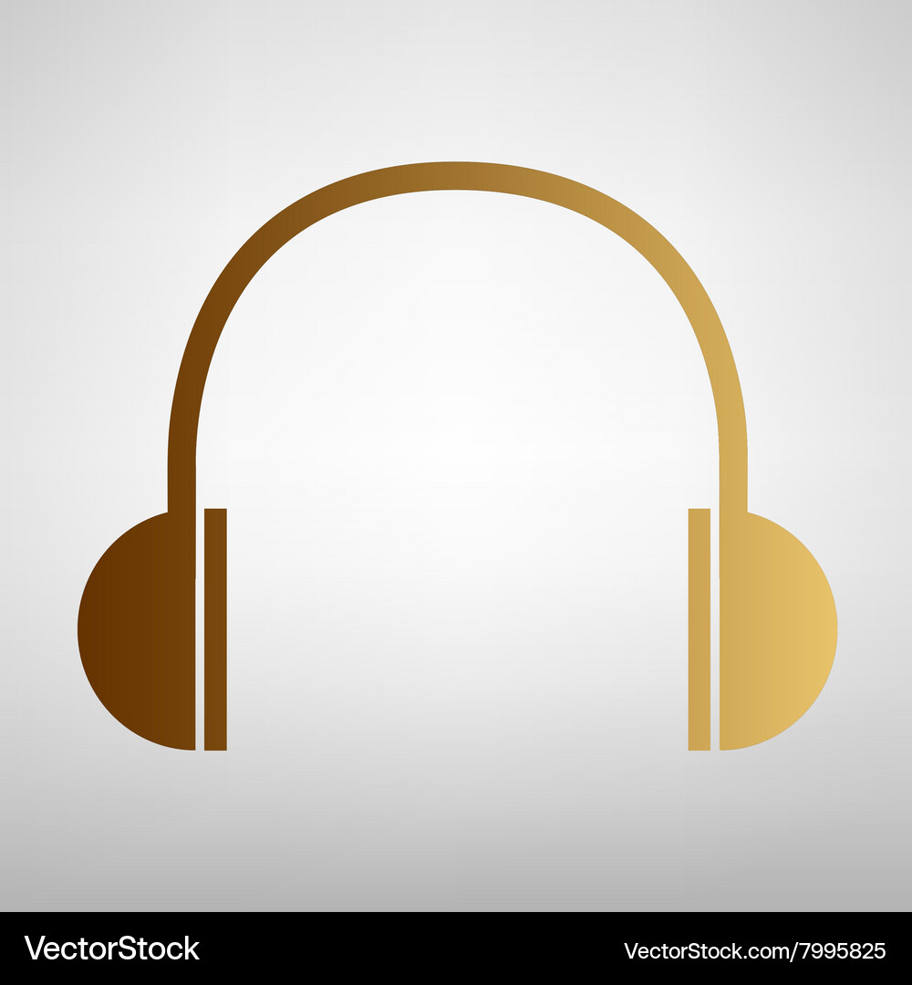 Headphones sign flat style icon Royalty Free Vector Image
