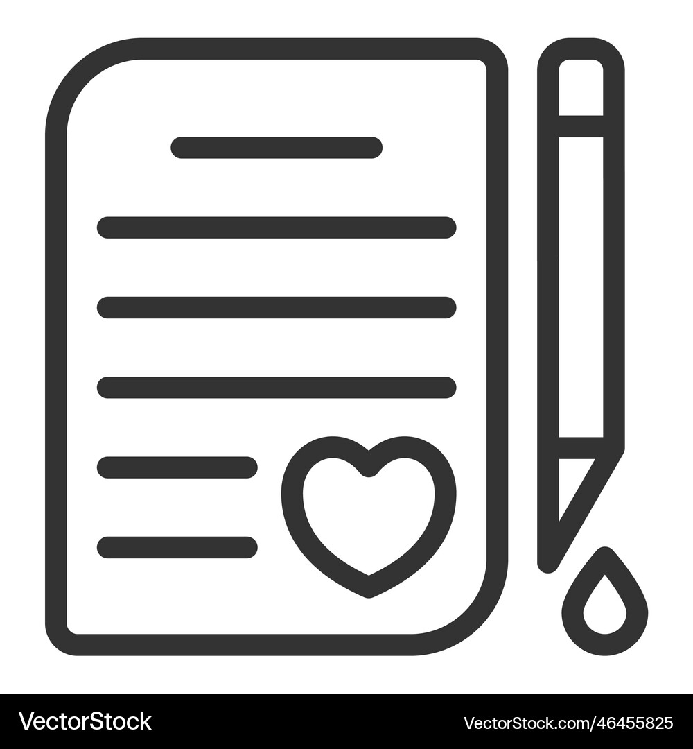 Love letter and ink Royalty Free Vector Image - VectorStock