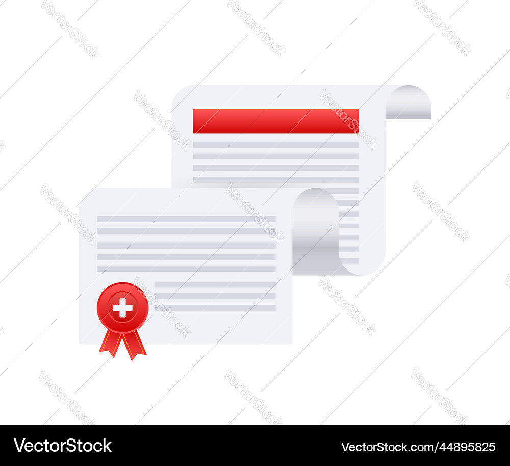 Medical license certificate icon label Royalty Free Vector