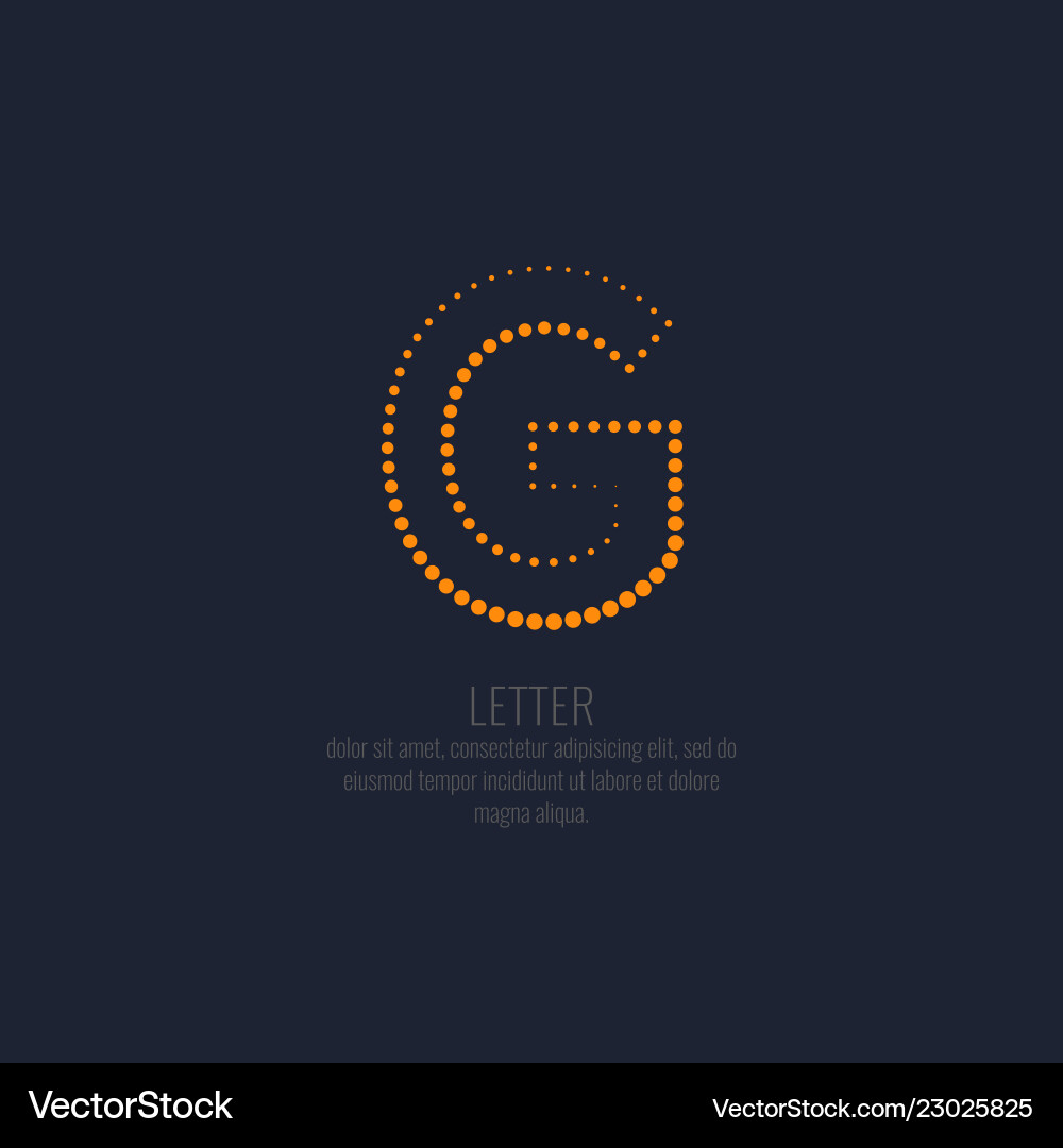 Modern dotted letter g latin alphabet Royalty Free Vector