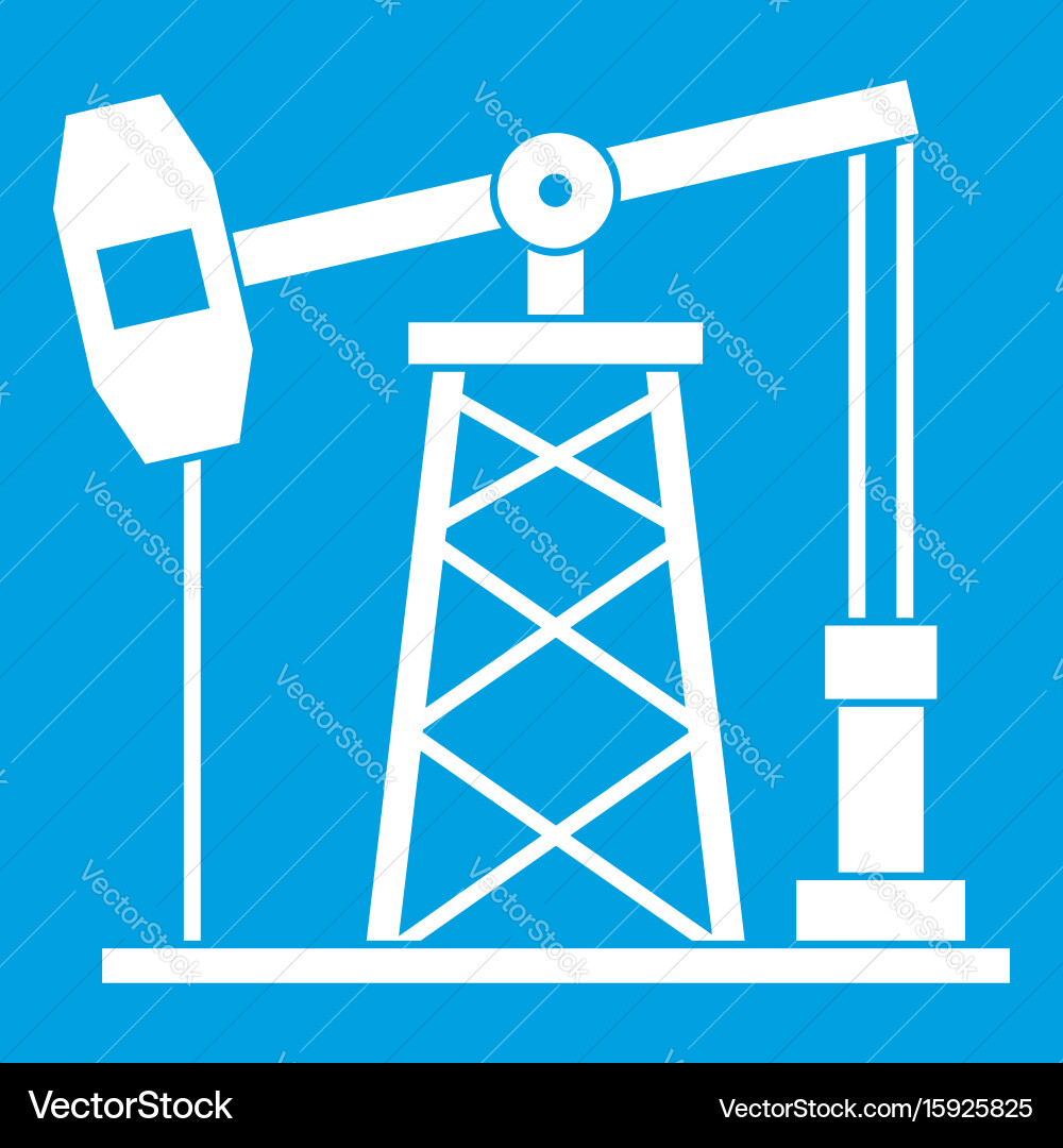 Oil derrick icon white Royalty Free Vector Image
