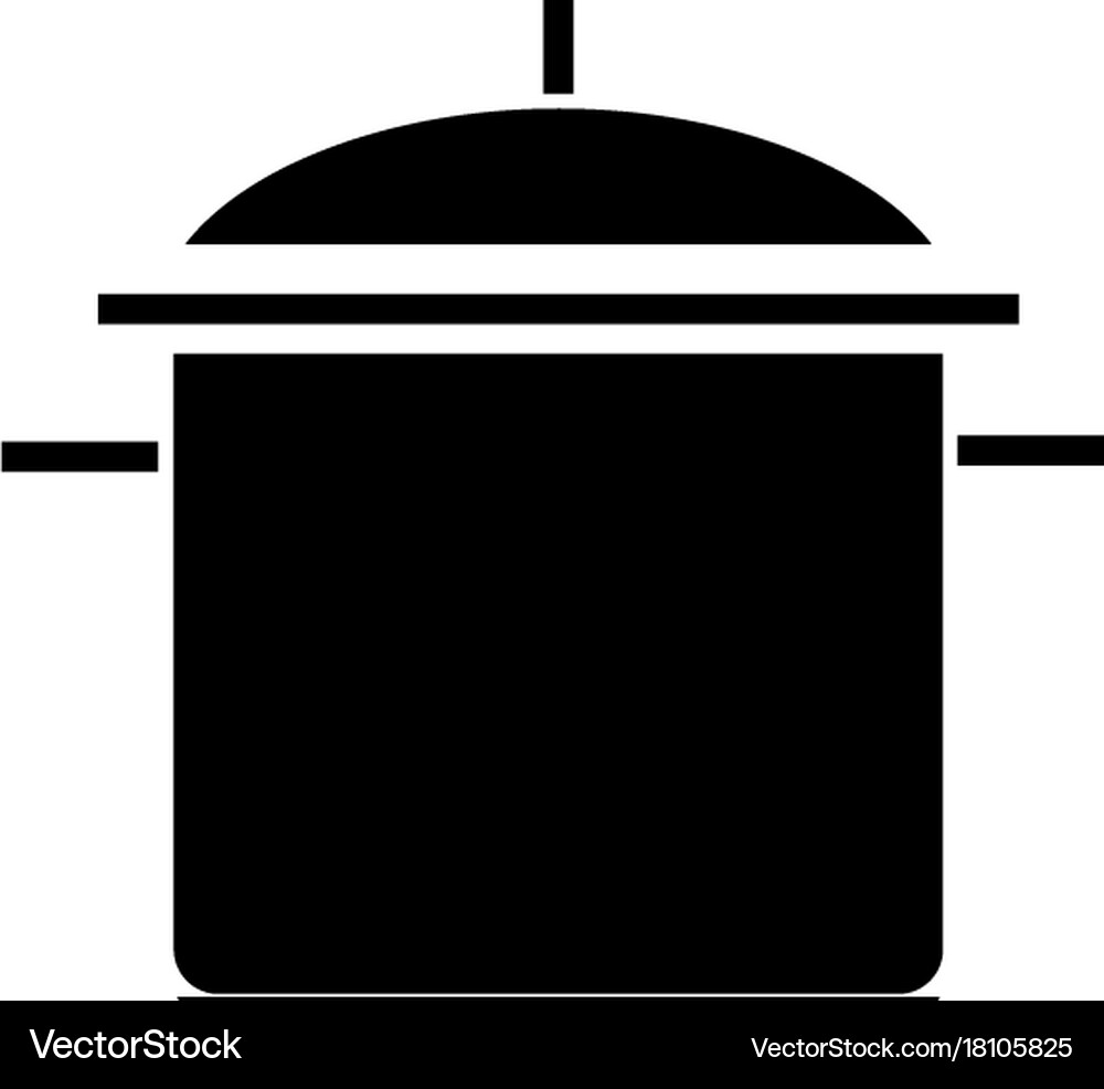 Pot big icon black sign Royalty Free Vector Image